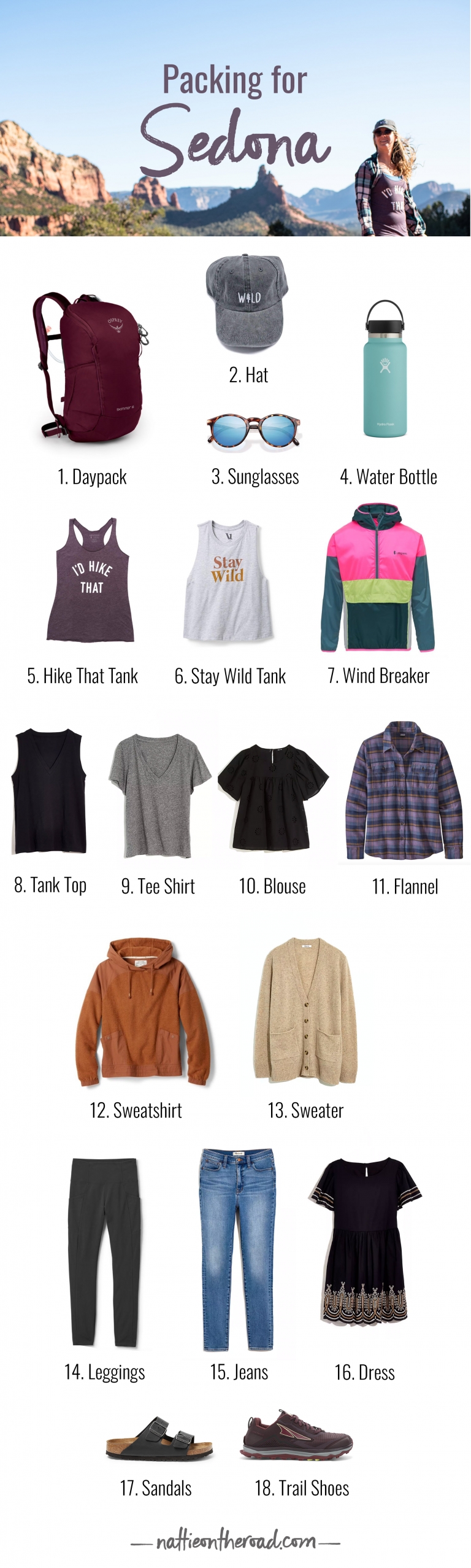 Packing for Sedona - Nattie on the Road